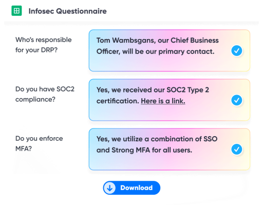 AI Security Questionnaire Automation - 1up.ai