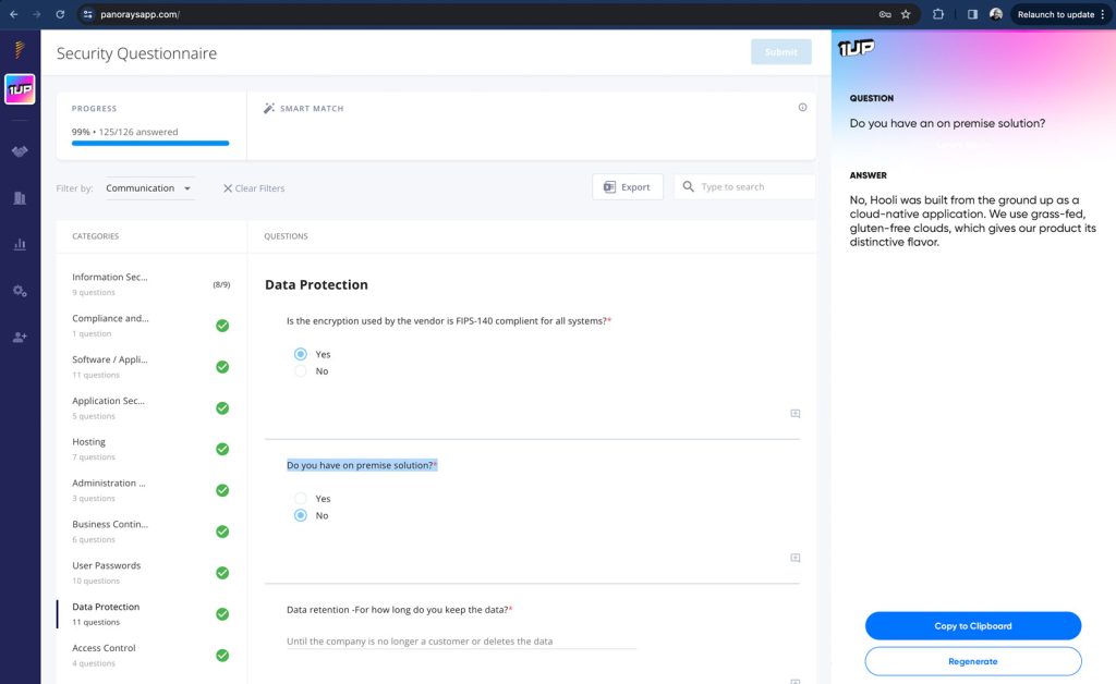 RFP Questionnaire Browser Extension